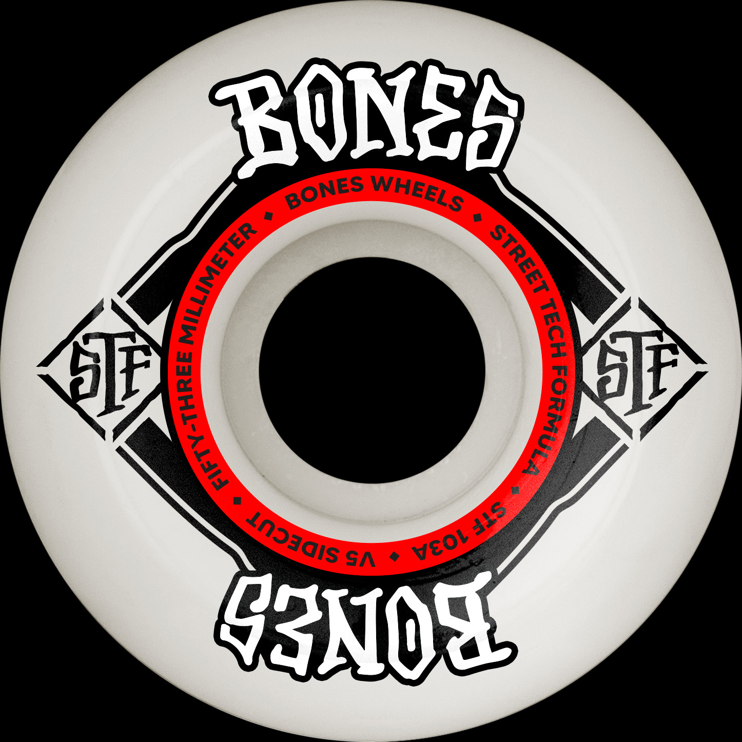 BONES WHEELS STF Skateboard Wheels Sidecut 53mm V5 103A 4pk White Photo #1 - Photo Gallery ...