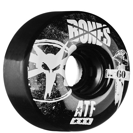 BONES WHEELS ATF Cross 60mm Black 4 pk - BONES WHEELS