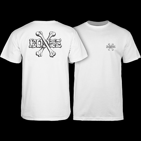BONES WHEELS Crossbones T-shirt - White - BONES WHEELS