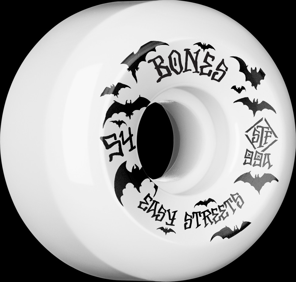 BONES WHEELS STF Bats Skateboard Wheels 54mm 99a Easy Streets V5 ...